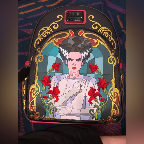 Loungefly | Bags | Loungefly Monsters Bride Black And Gold Backpack ...